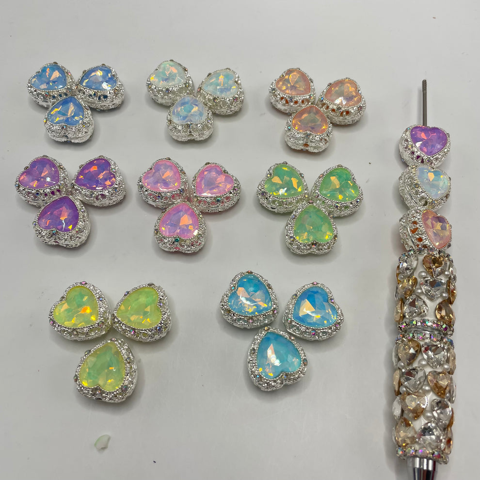 fancy metallic alloy bead Fancy beads heart bead crystal heart bead mo ...