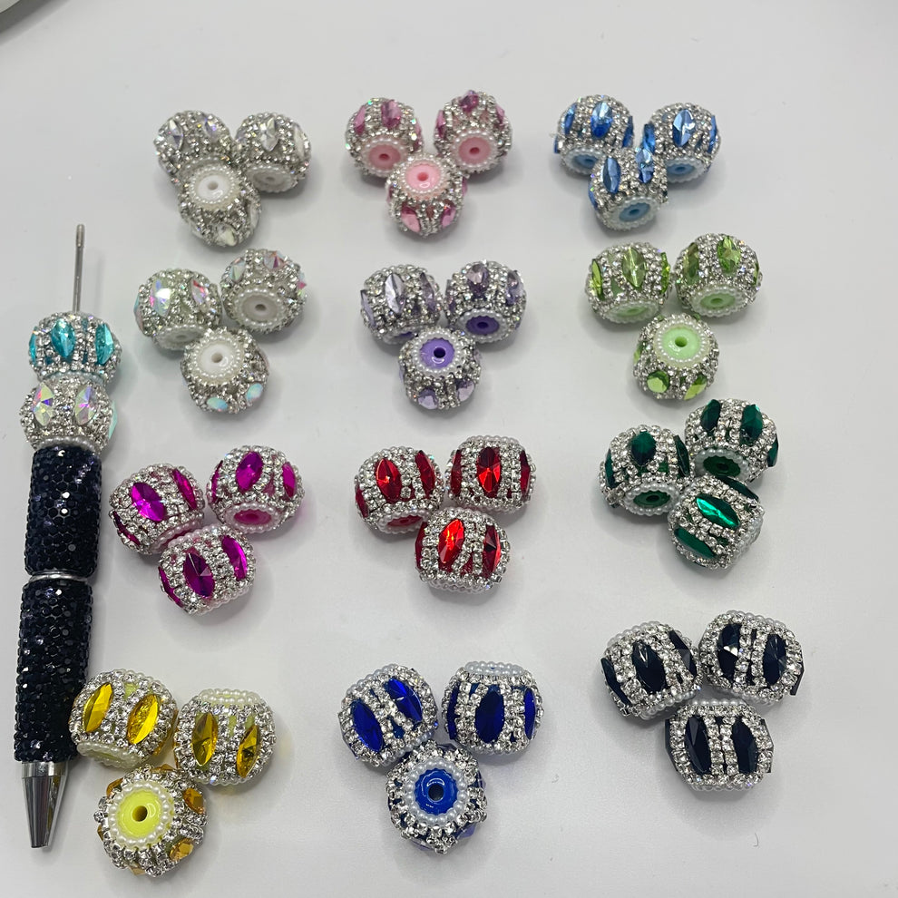 Horse eye share rhinestone beads with chain fancy bead Random Mix ...