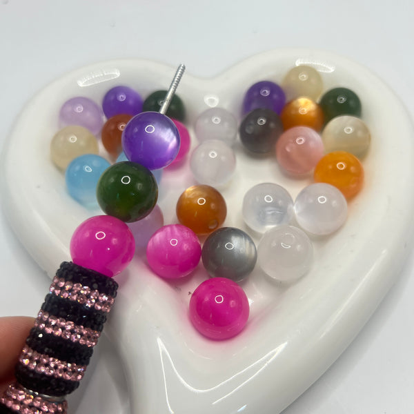16mm cat eye beads cat eye acrylic beads shiny cat eye random mixed ...