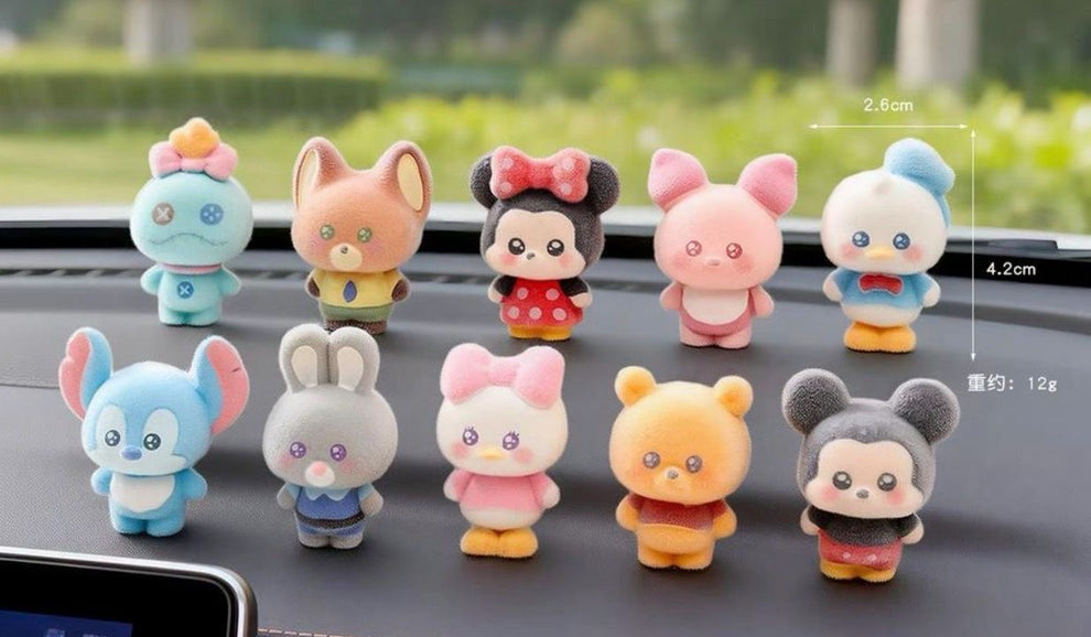 Fuzzy flocked cute doll topper character for diy pen keychain phone ch ...