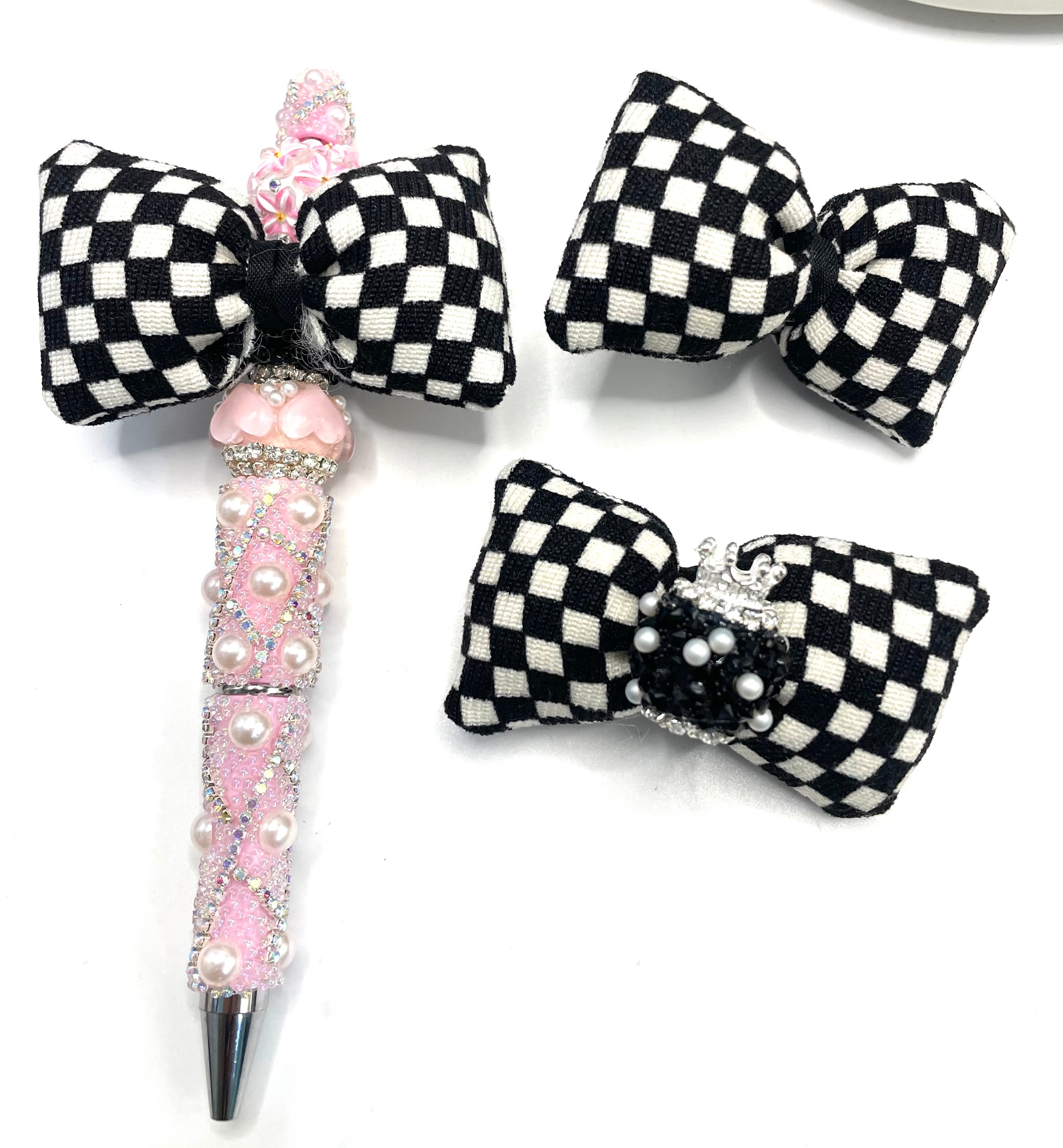 Bow with crown fancy bow bead checked – Wonder Life Mart