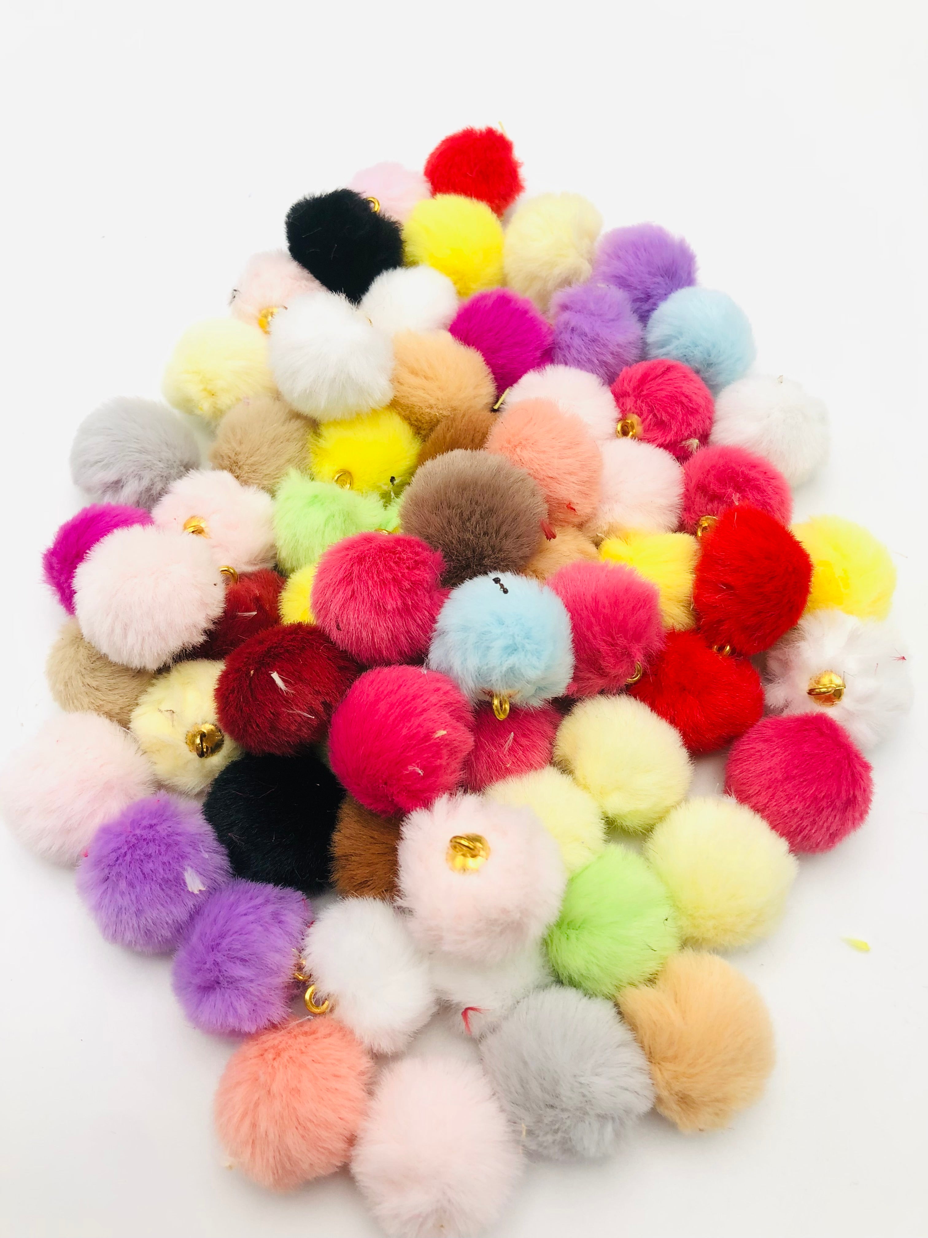 Fuzzy bead downy String of beads pendant Colorful furry pendants Rando ...